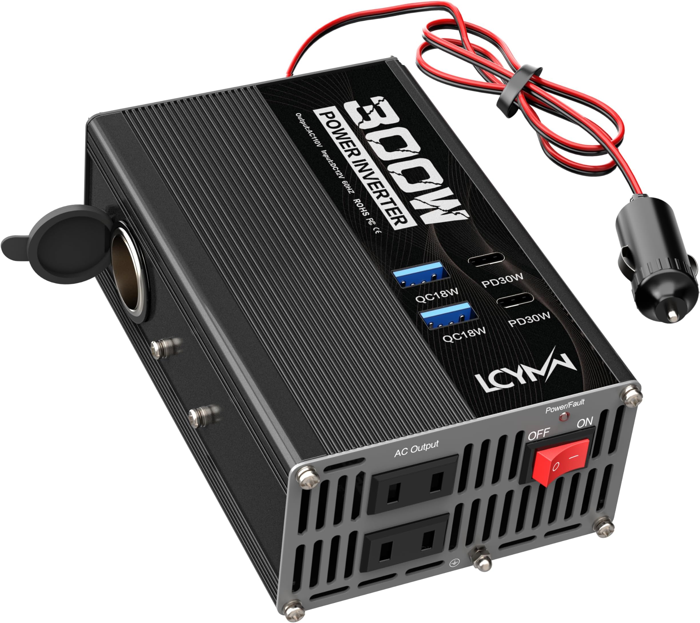 Amazon.co.jp: 【急速充電】カーインバーター 車載充電器 200W DC12VをAC100Vに変換 LCDディスプレー表示 カーチャージャー 12V車対応 アダプター AC ...