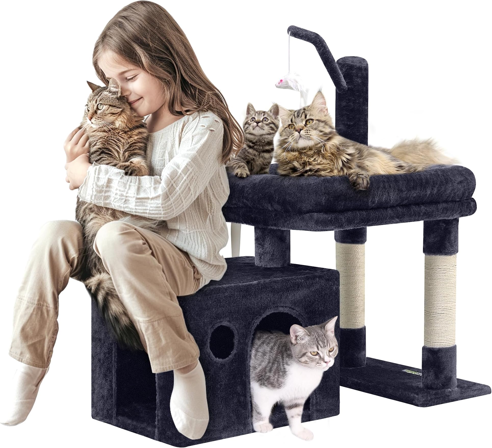 Amazon.com : Globlazer F32 Small Cat Tree for Large Indoor Cat, Short ...