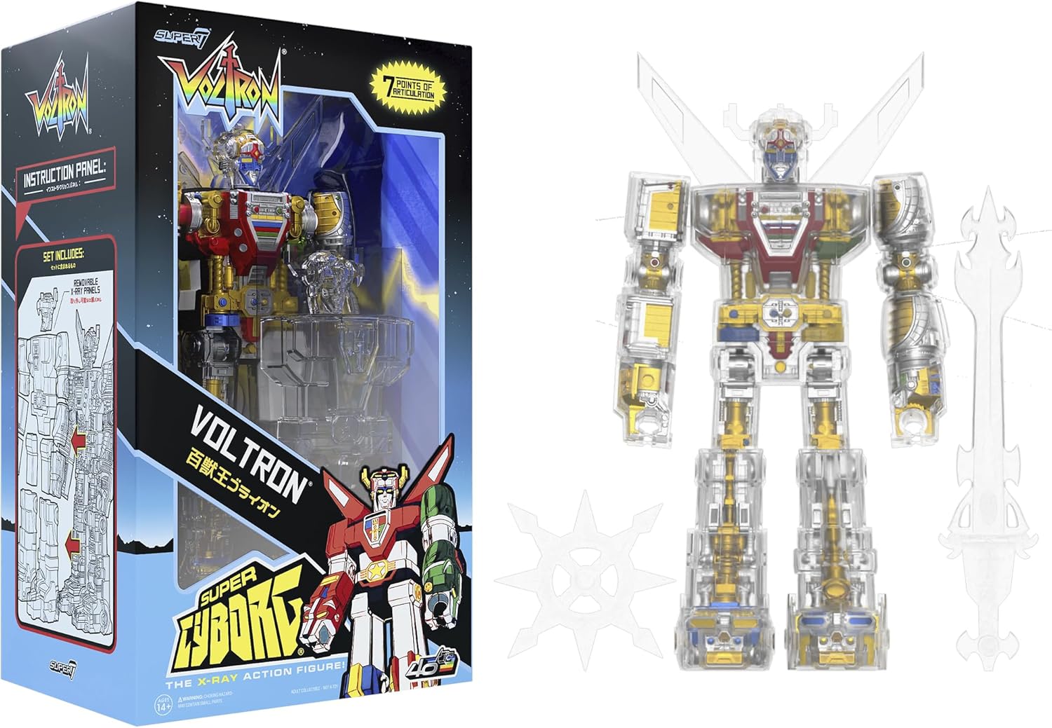 Amazon.com: Super7 Voltron Super Cyborg - Voltron (Clear) Action Figure