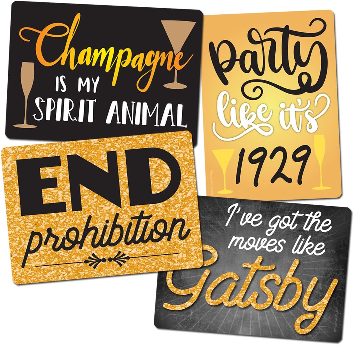 Amazon.com: Roaring '20s Party Props - Set of 2 Plastic Signs with a ...