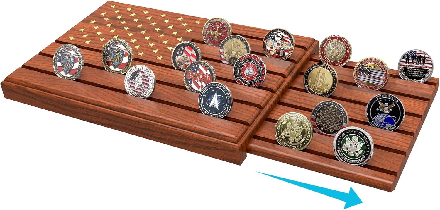 Amazon.com: Invech Challenge Coin Display Stand Holds 36-60 Coins, 6 ...