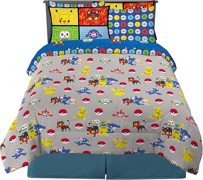 Amazon.com: Pokemon Anime Kids Comforter and Sheet Set with Sham, 7 ...