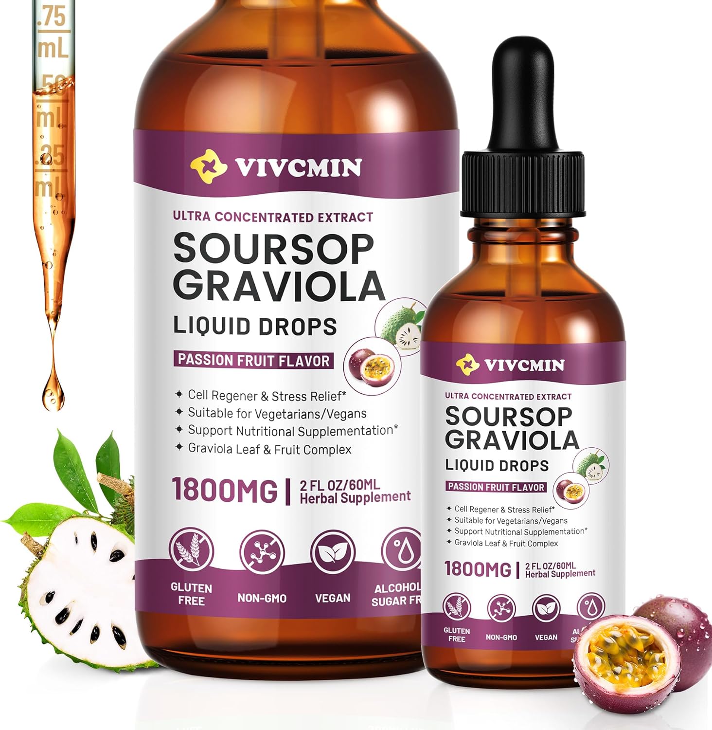 Amazon.com: Graviola Soursop Leaf Extract Liquid - Soursop Bitters Liquid, Support Immune, Relax ...