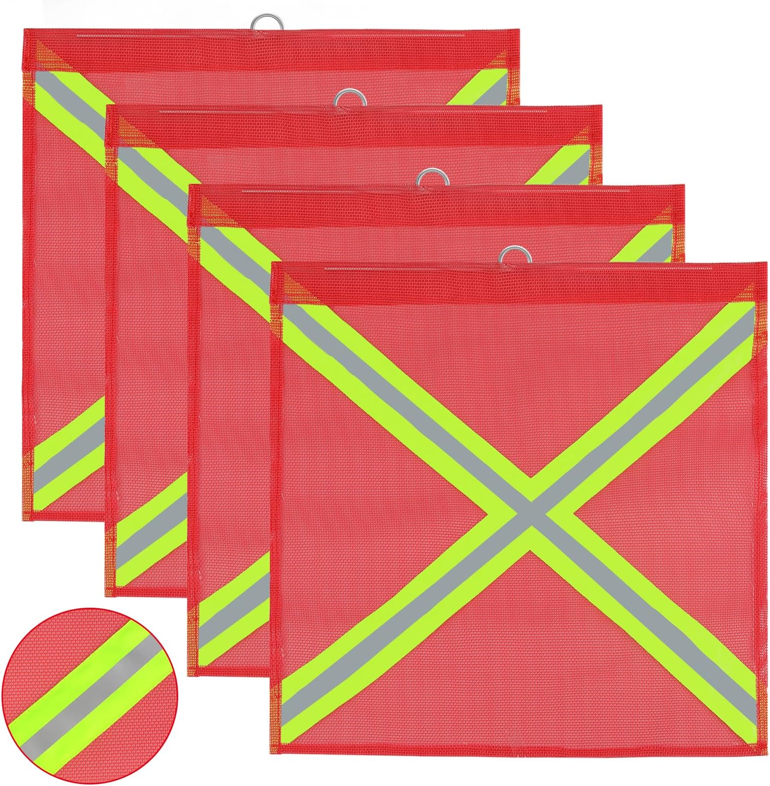 Amazon.com : 6Pcs Safety Flags for Trucks with Wire Loop 18x18 Inch ...
