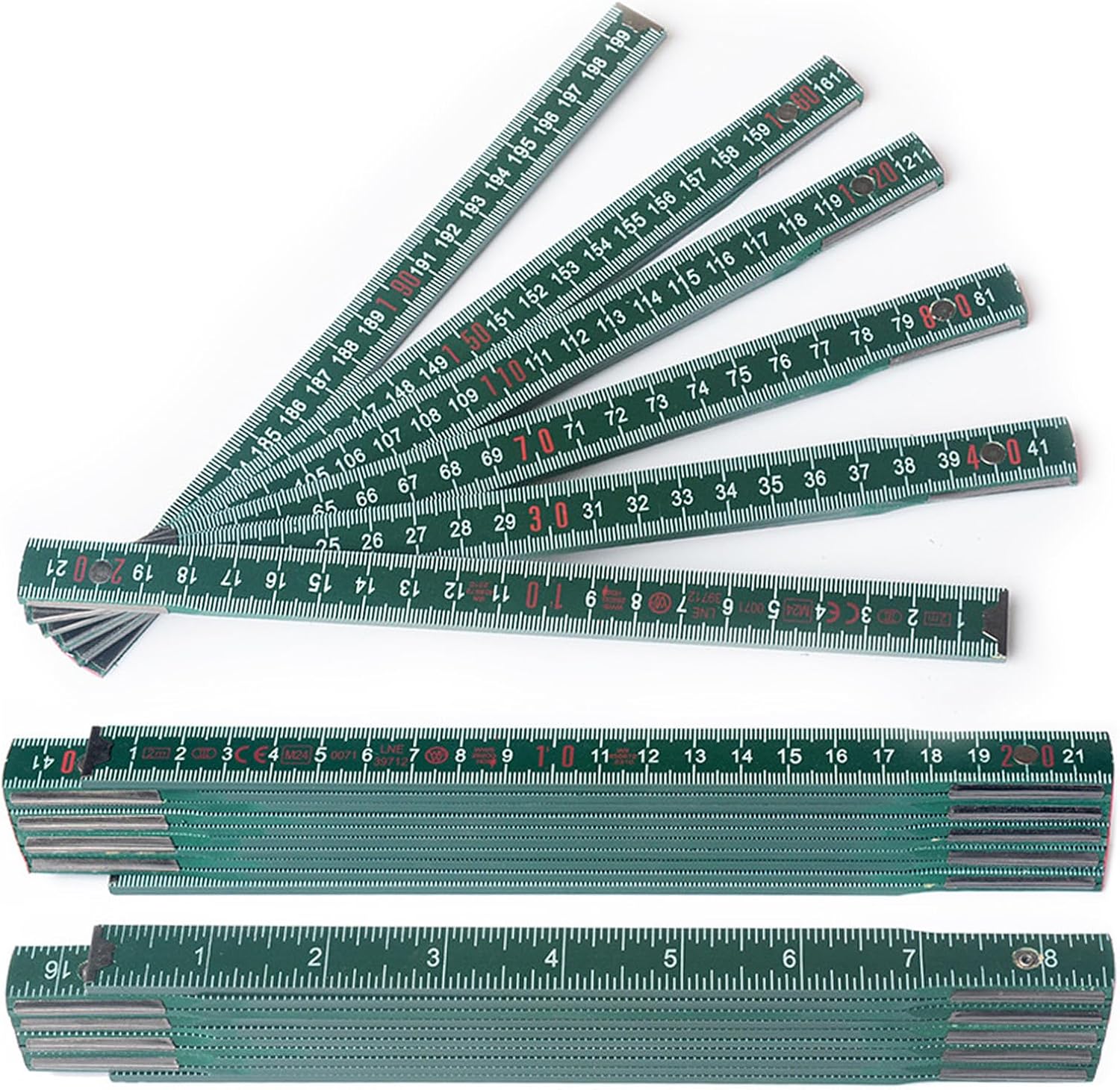 10 Fold Oil Tank Gauge Measuring Stick, 2 Meters Portable Wooden Ruler ...