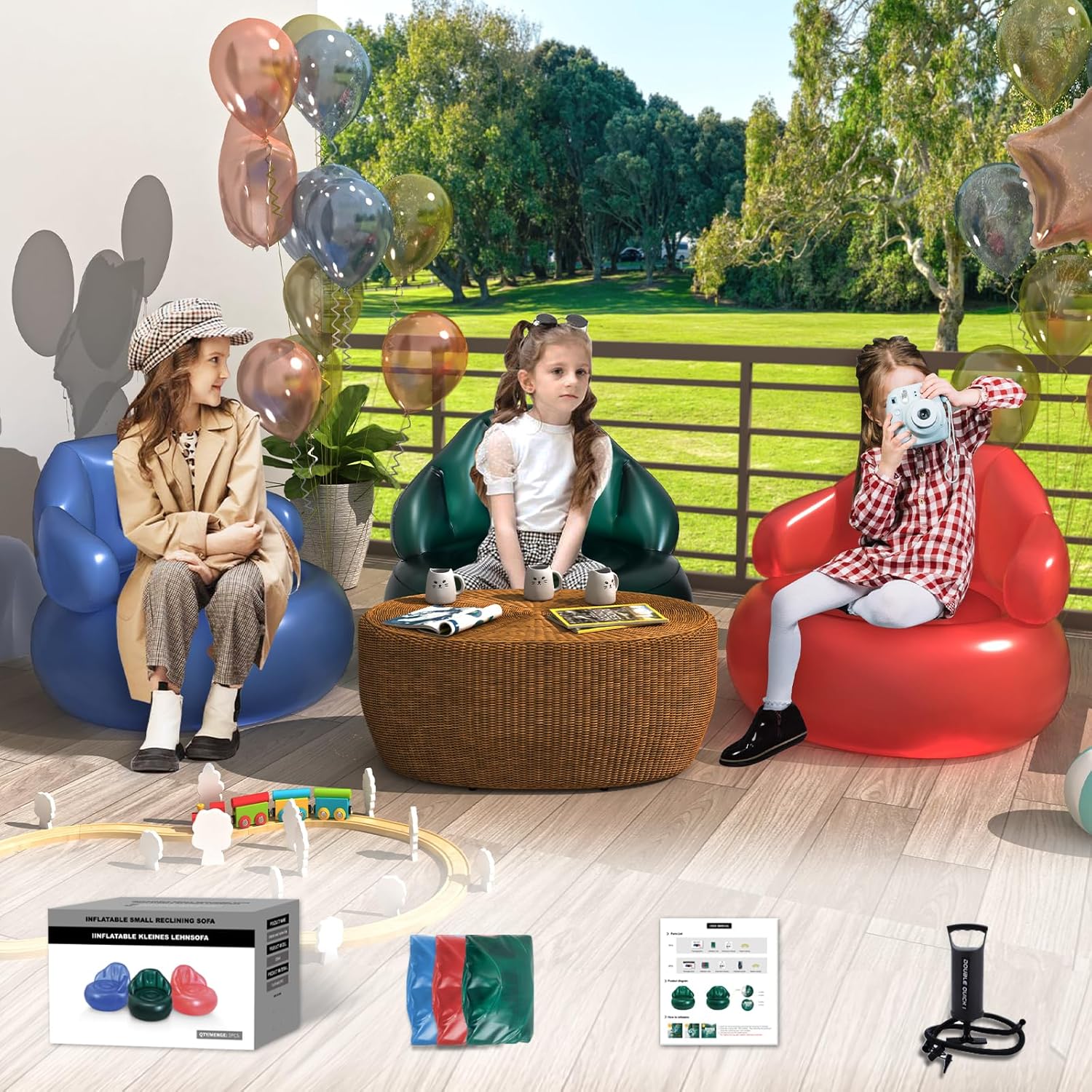 Amazon.com: Inflatable Chair for Kids - Pink Portable Couch With Hand ...