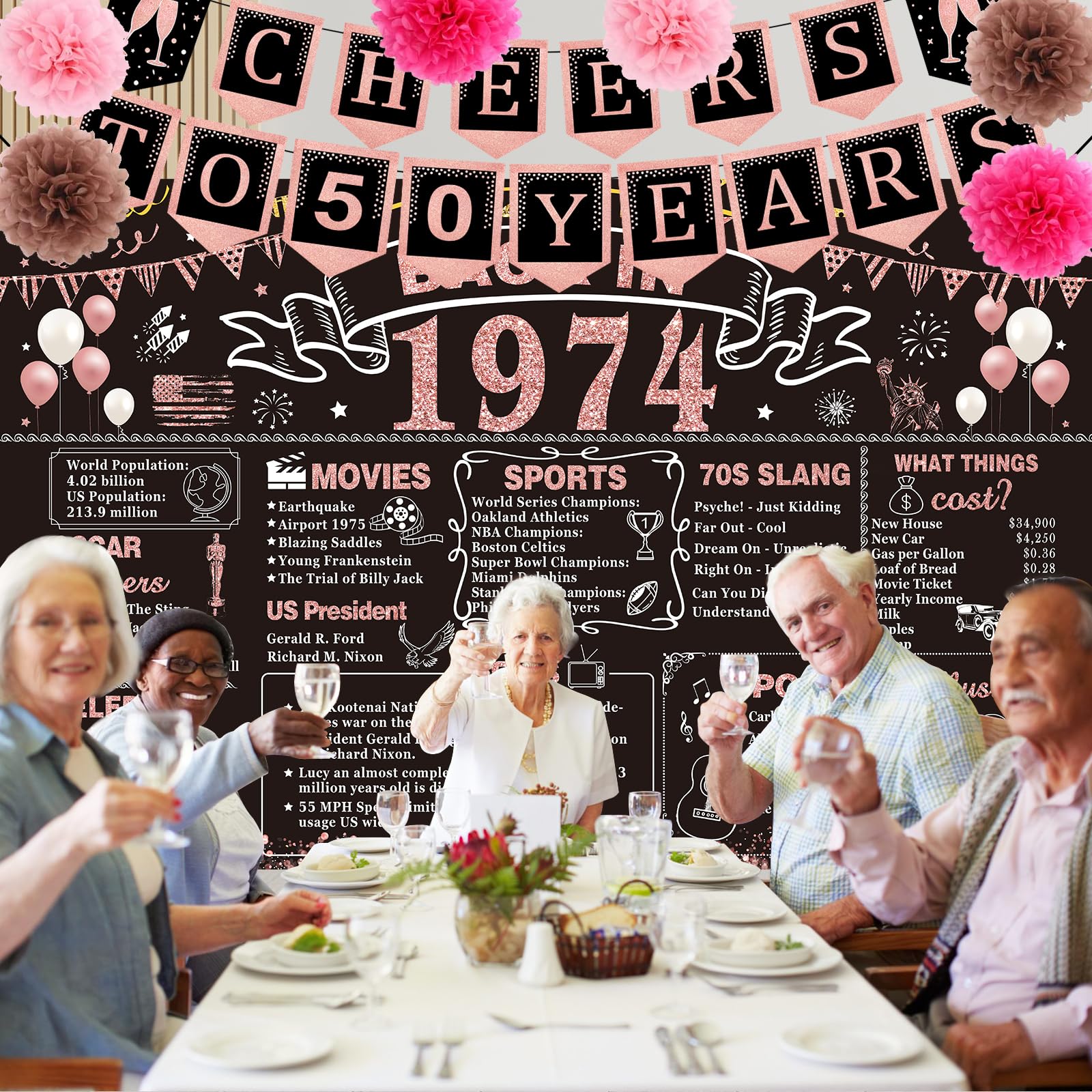 Snapklik.com : 50th Birthday Decorations For Women,16PCS Back In 1974 ...