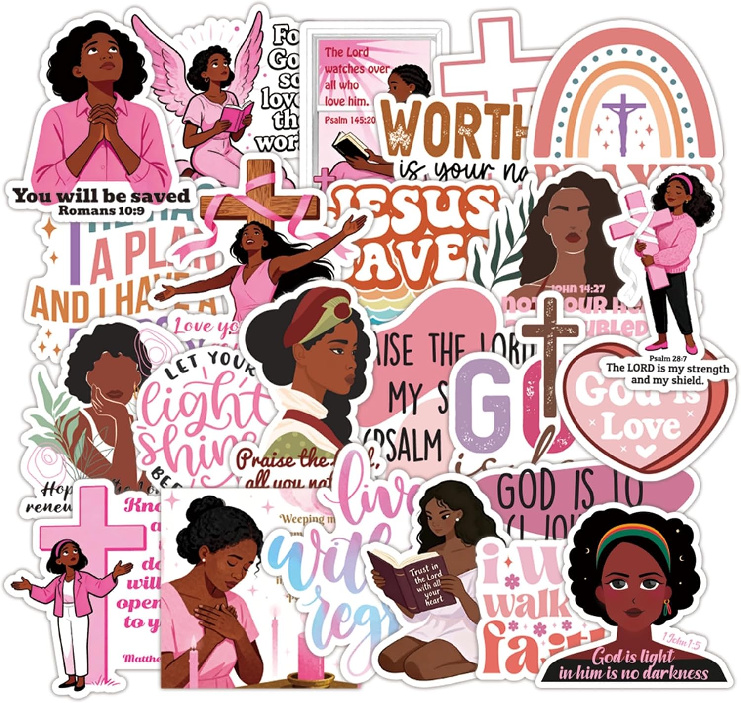 Amazon.com: 100 Pcs Christian Prayer Board Stickers, Jesus Sticker for ...