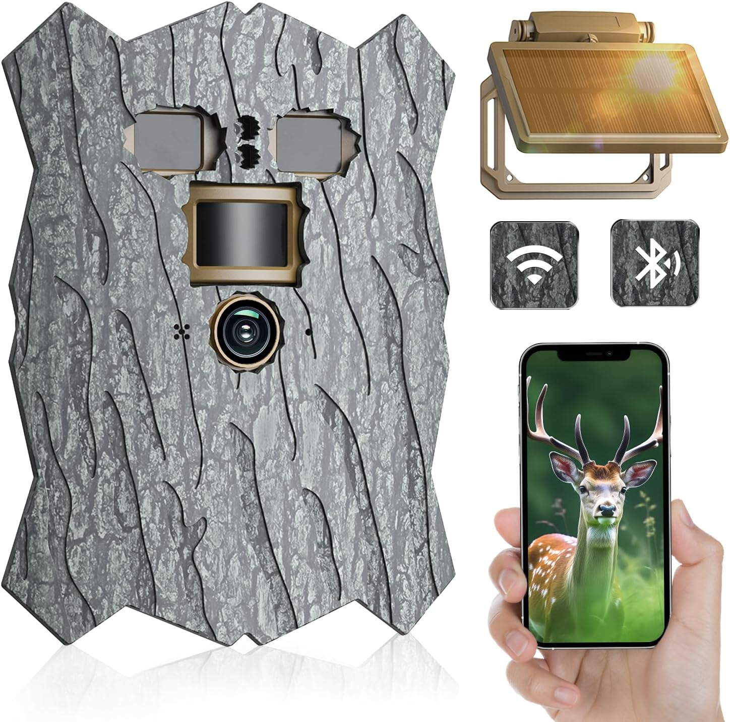 Amazon.com: Solar Trail Camera, 4K 46MP Ultra-Thin WiFi Bluetooth Game ...