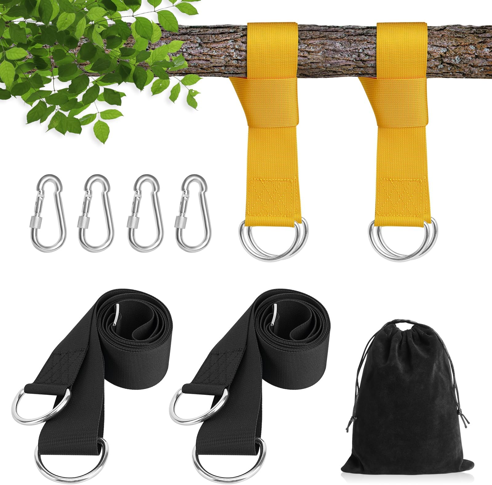 Amazon.com: DONILIGA Adjustable Tree Swing Hanging Straps and Hammock ...