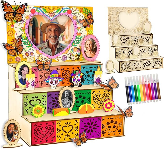 Amazon.com: OurWarm Day of The Dead Ofrenda Altar Mini Ofrenda Wooden ...