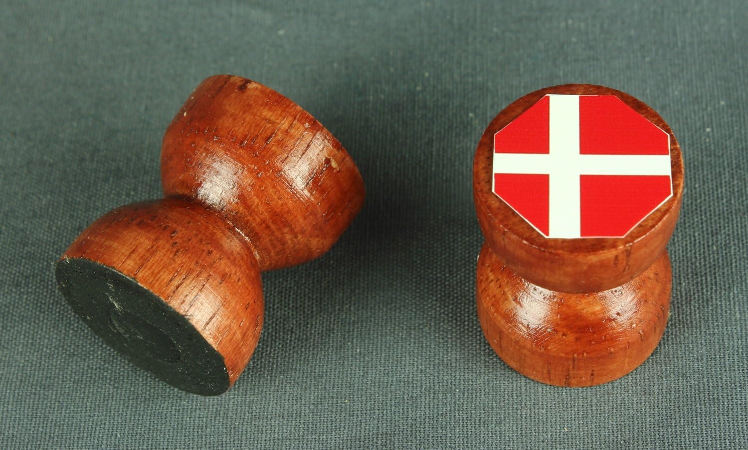 Buddel-Bini Magnet Dänemark Flagge 25x25 mm runder Holzknauf dunkles ...