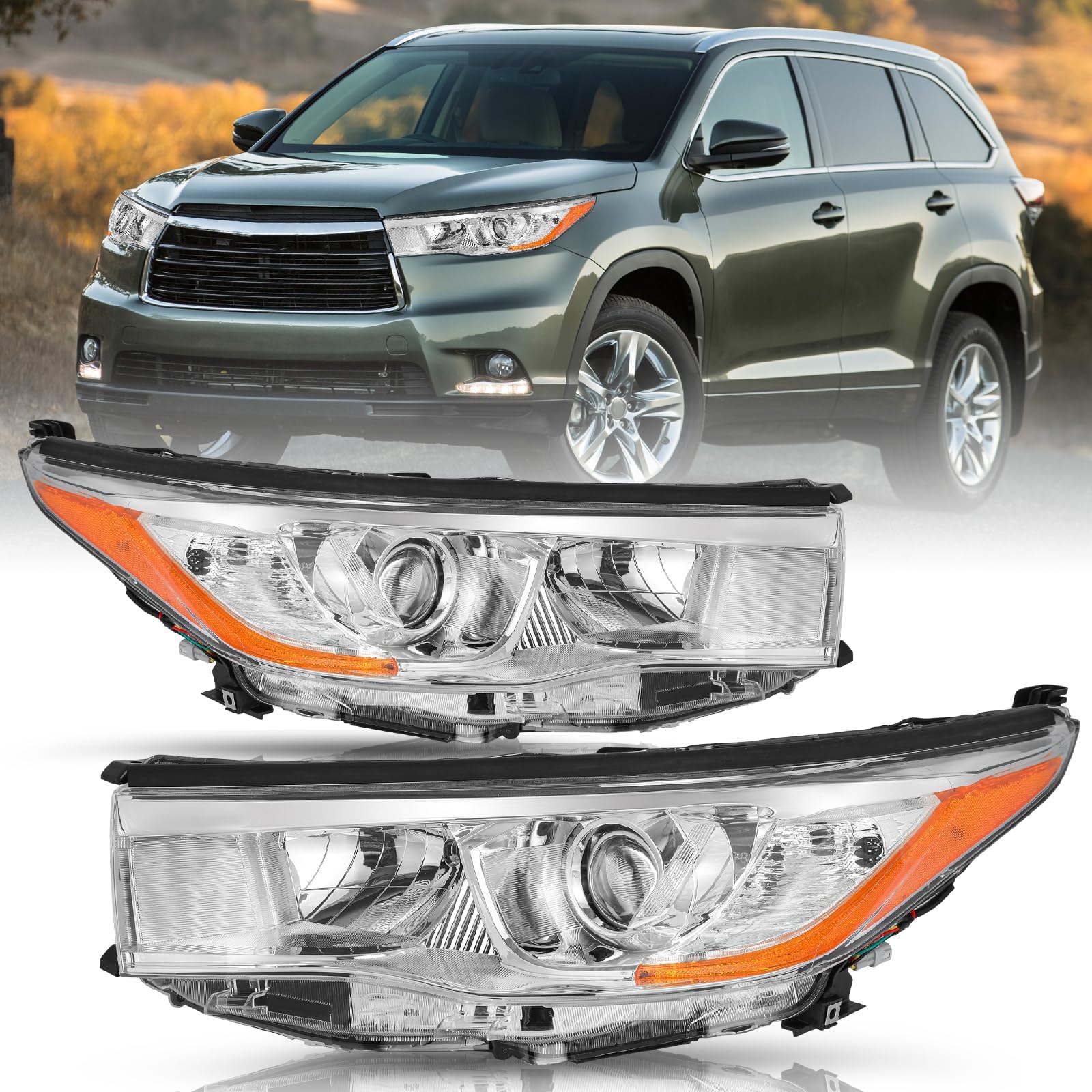 Amazon.com: TBVECHI Headlights Assembly For 2014 2015 2016Toyota ...