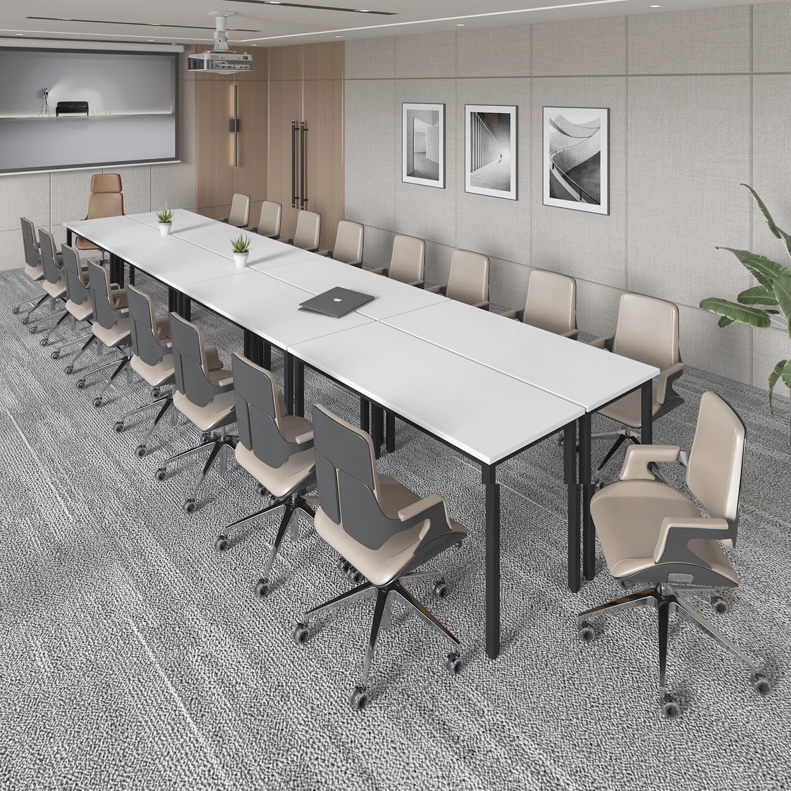 Amazon.com: Bonzy Home Conference Tables 16ft Office Computer Desk for ...