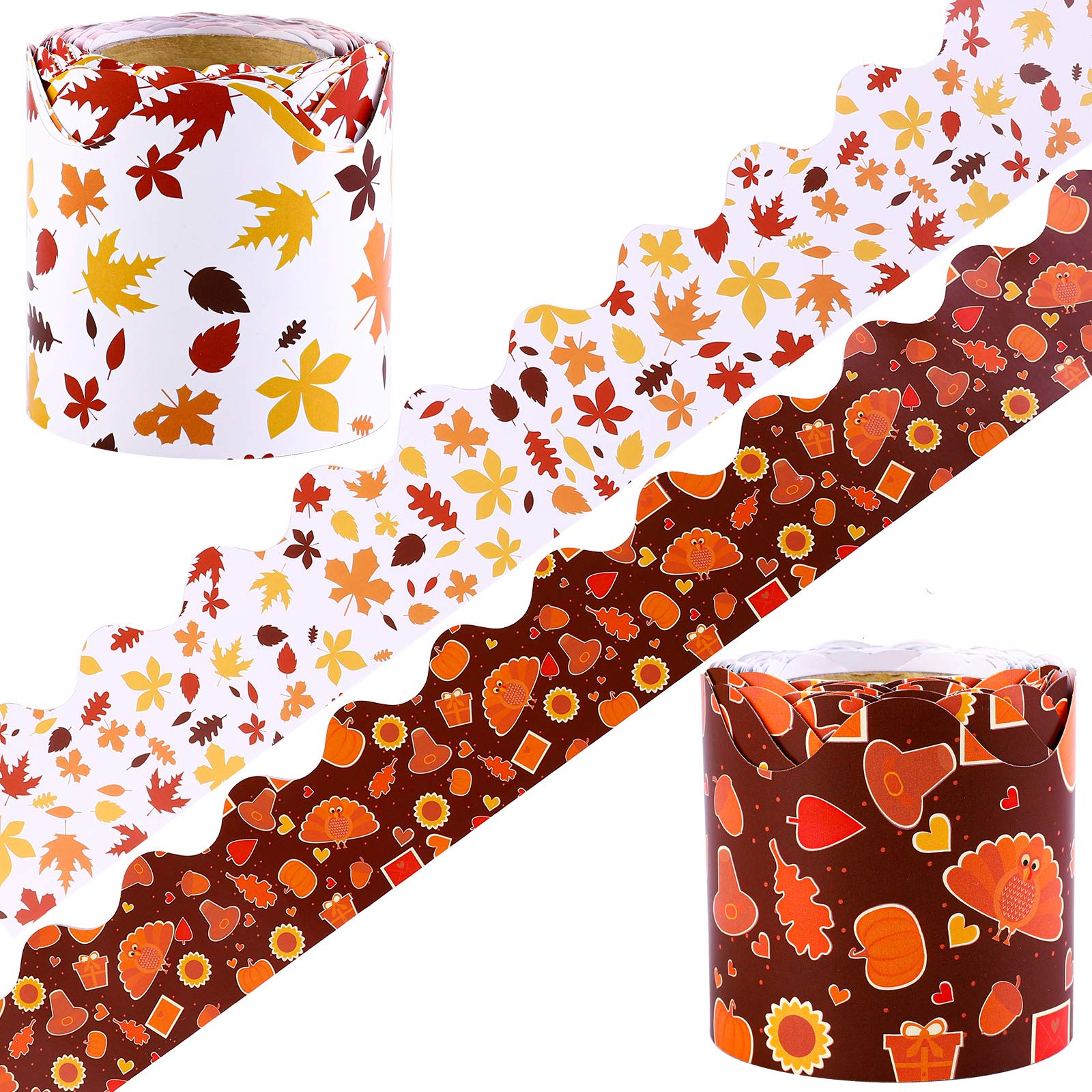Snapklik.com : Elcoho 2 Rolls Fall Bulletin Board Borders Thanksgiving ...