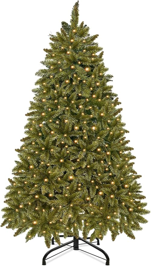 Amazon.com: 6 Ft Full Christmas Tree with 300 Lights, 870 Realistic ...