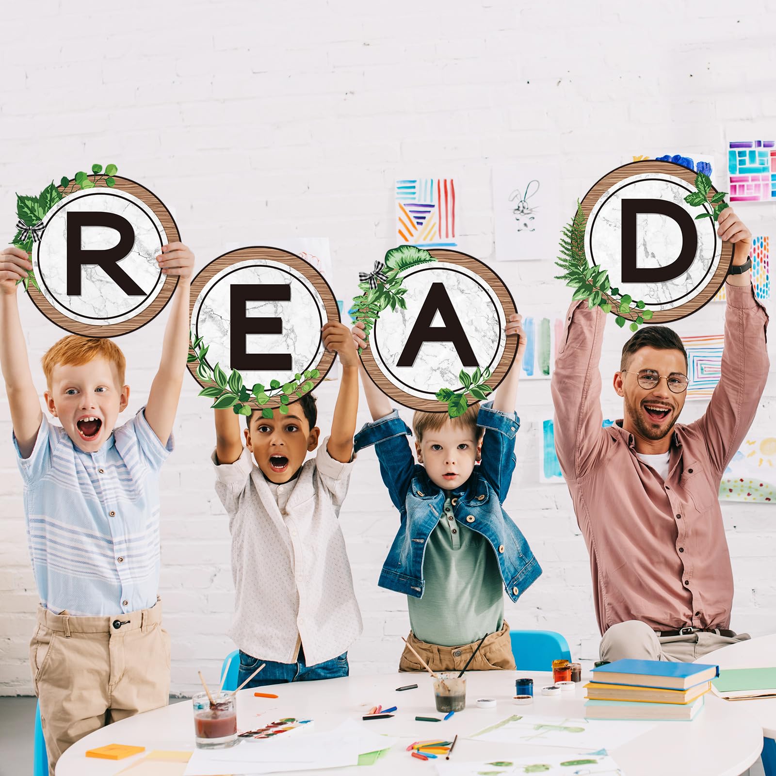 Snapklik.com : 4 Pcs Farmhouse Reading Posters Eucalyptus Classroom ...