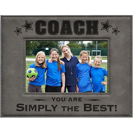Amazon.com - COACH PICTURE FRAME ~ Gray 4 x 6 Engraved Leatherette ...
