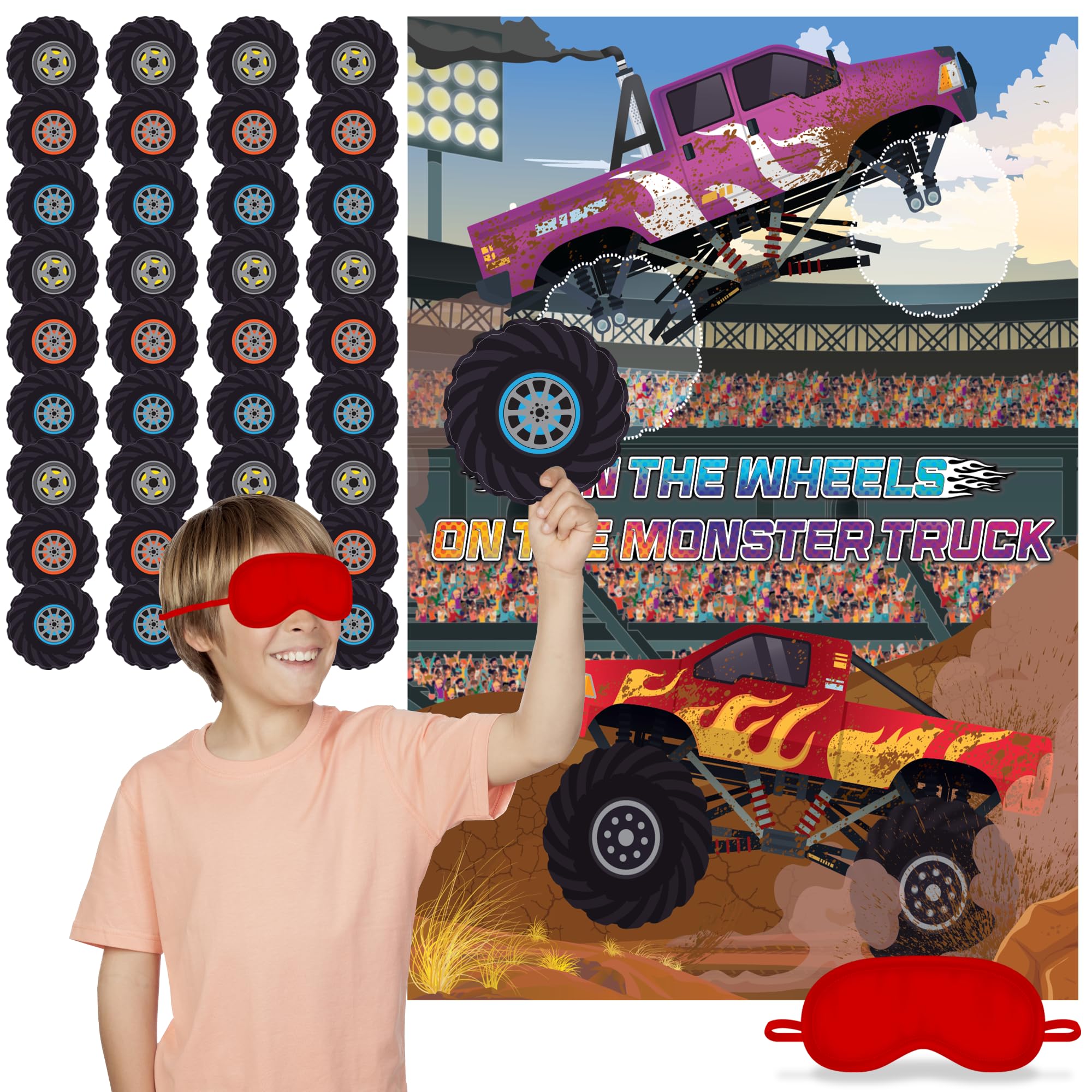 Amazon.com: Pin The Wheels on The Monster Truck - Monster Truck Game ...