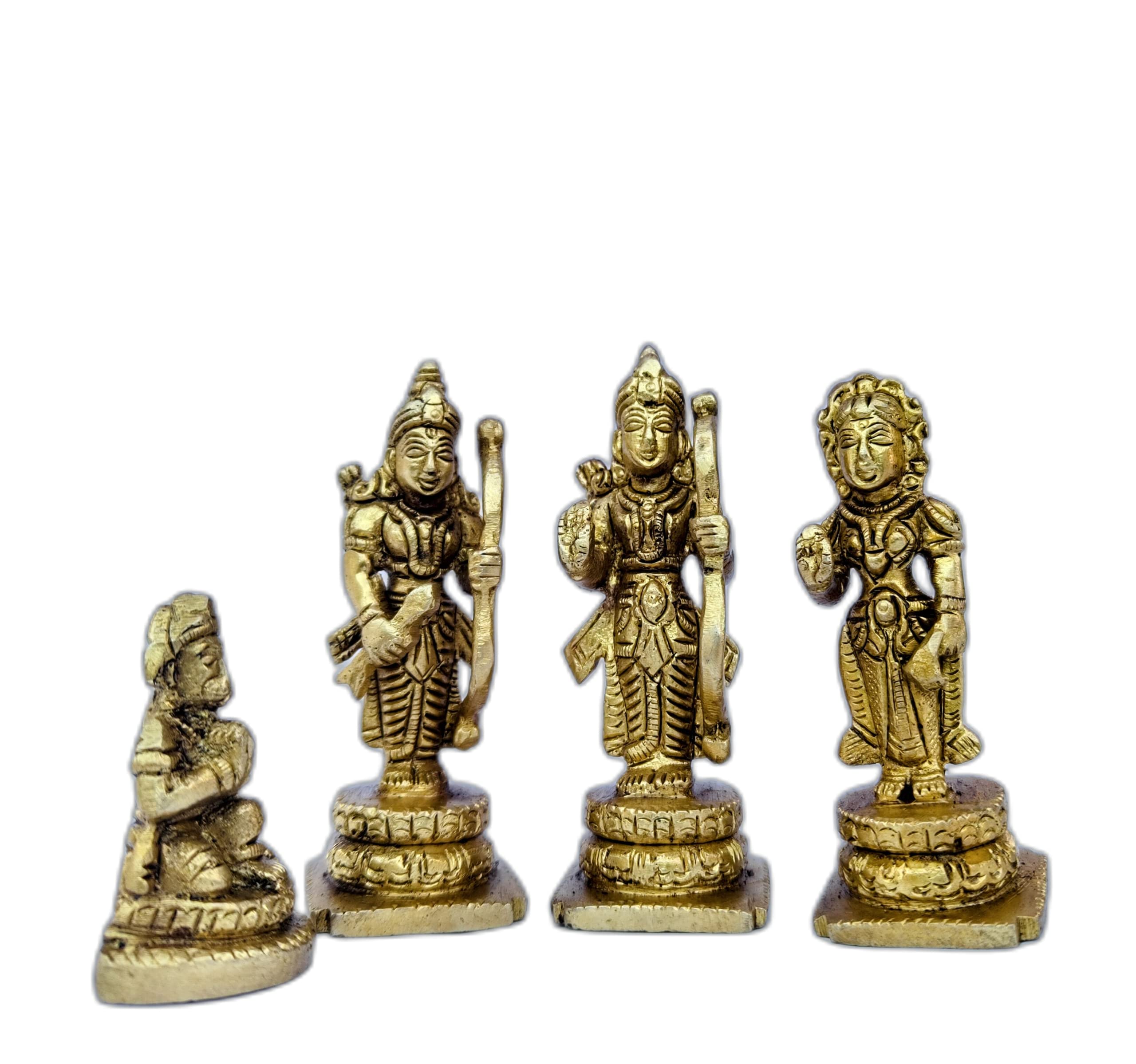 Buy HumbleGoods Brass Rama Sita Lakshman Hanuman Statue | Lord Ram ...