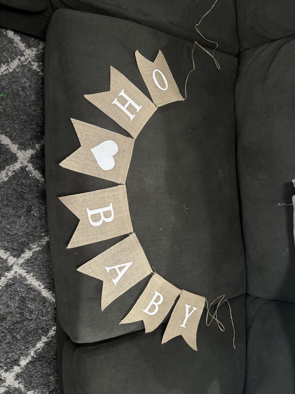 Baby Shower Banner, Vintage Burlap Baby Shower Decorations for Gender ...