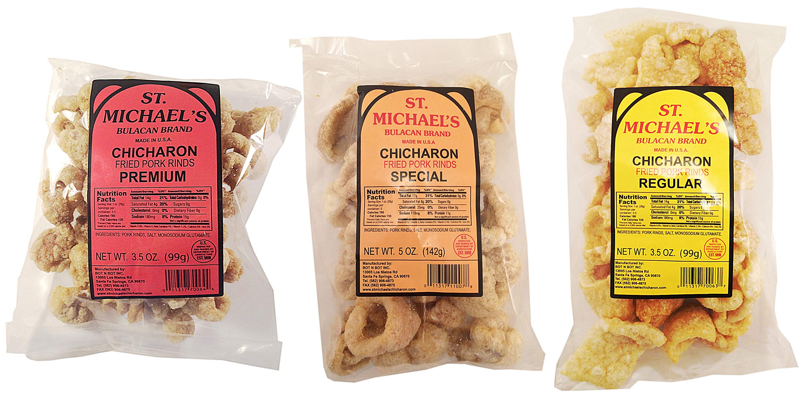 Buy St. Michael's Chicharon, Pork Rinds Variety 3-Pack, Regular ...