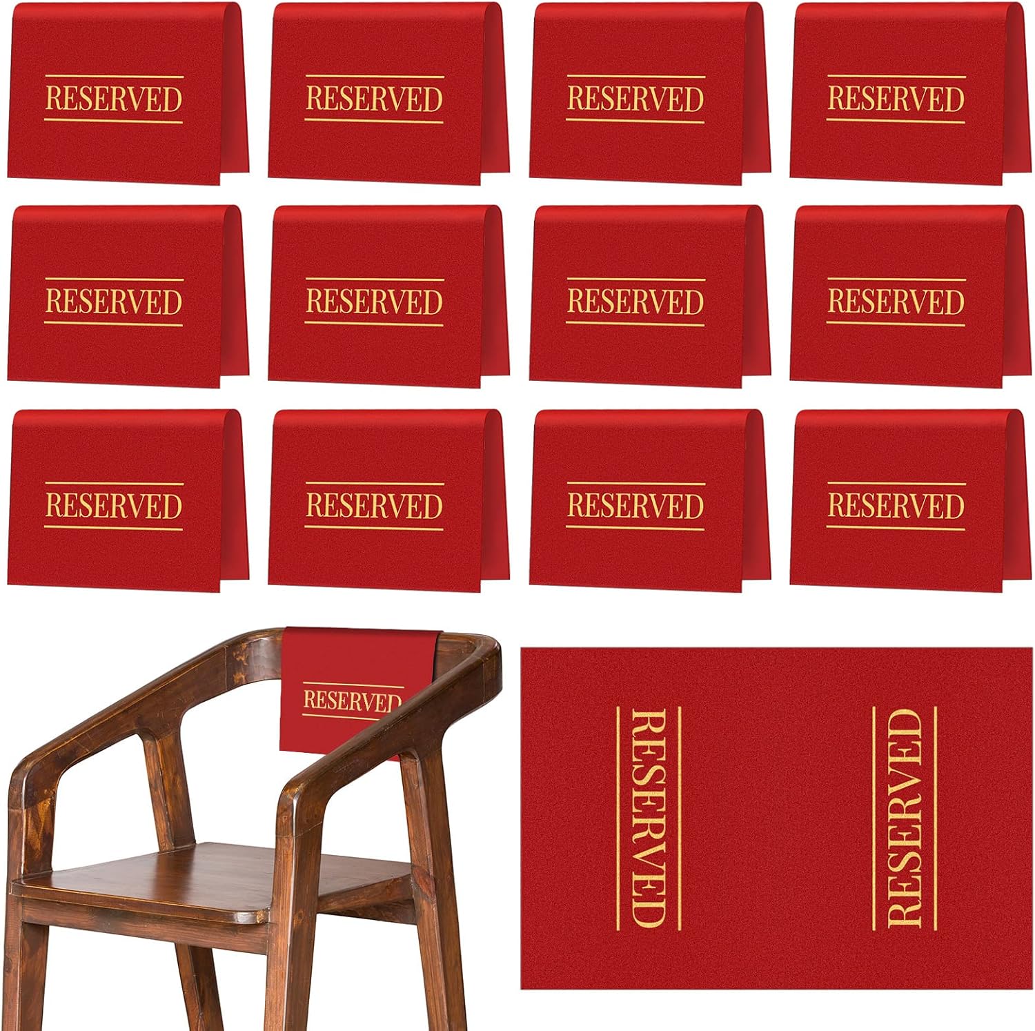 Amazon.com: Buryeah Reserved Chair Signs Church Pew Reserved Sign ...