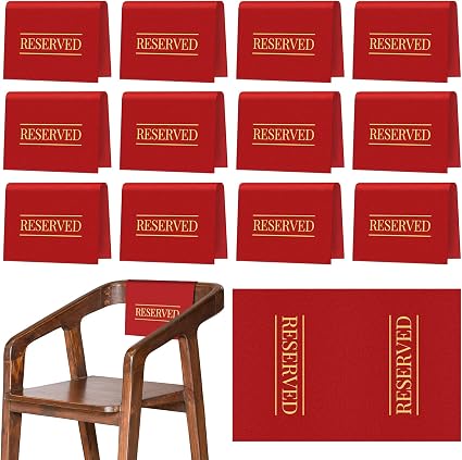 Amazon.com: Buryeah 12 Pcs Reserved Seating Signs for Chairs Church Pew ...