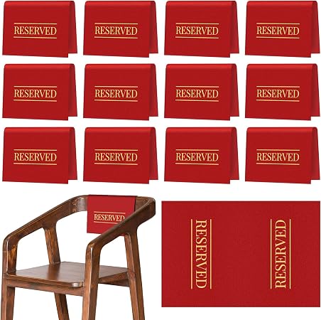 Amazon.com: Buryeah 12 Pcs Reserved Seating Signs for Chairs Church Pew ...