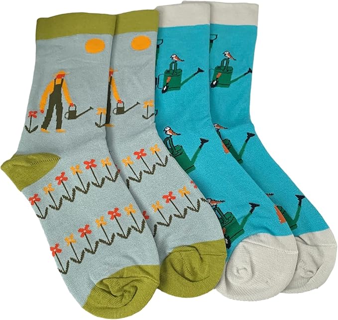Purple Possum® Socks Gardening Themed Ladies Garden Print Bamboo Socks ...