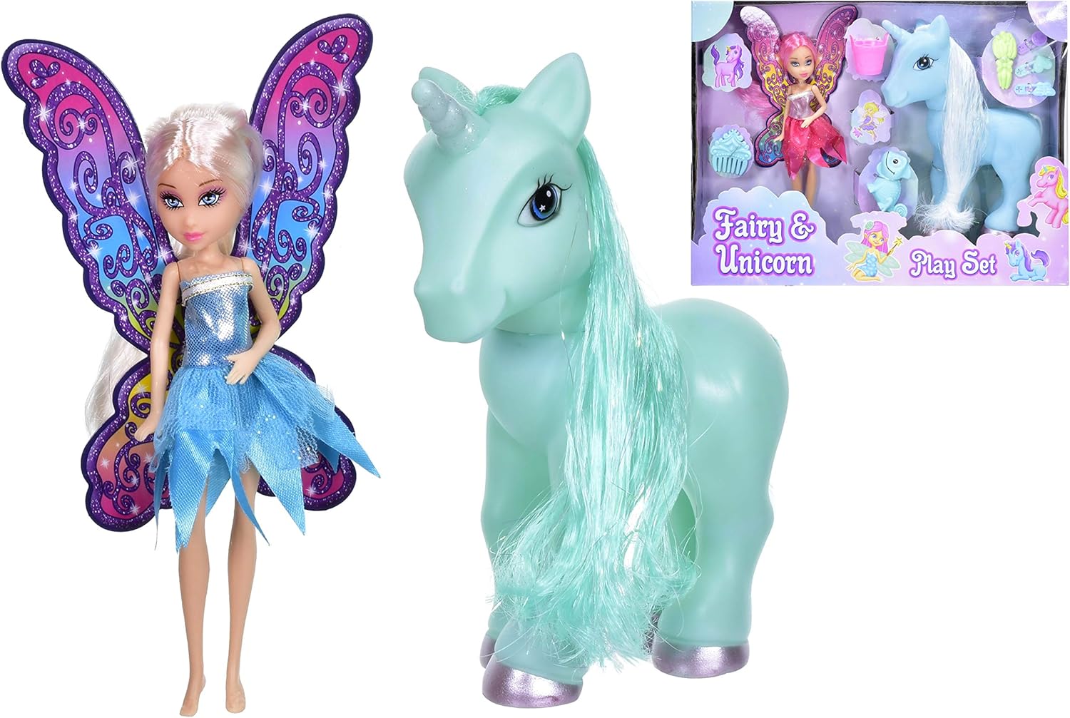 KandyToys TY0184 Large Unicorn & Fairy Playset : Amazon.co.uk: Toys & Games