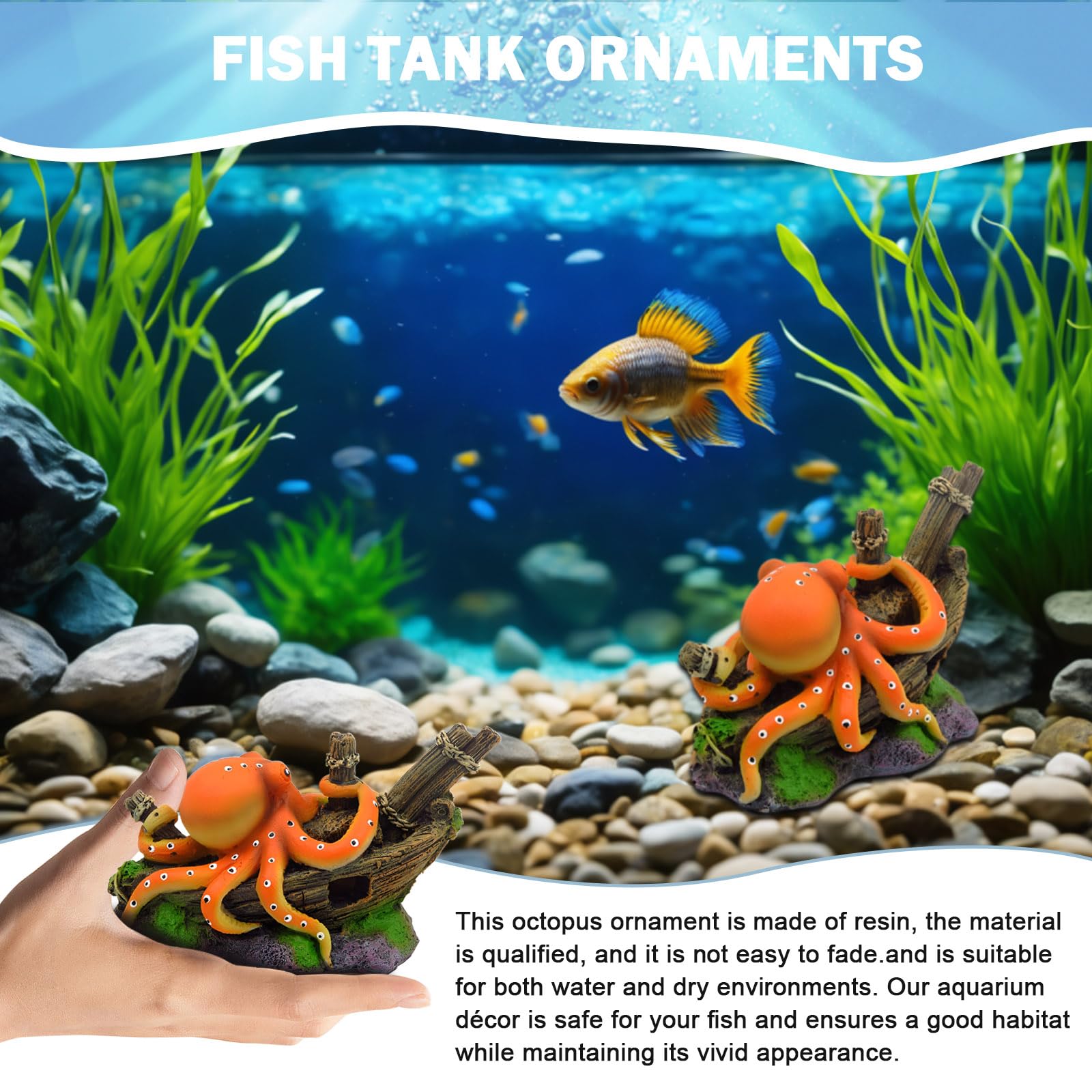 Snapklik.com : Octopus Decor, Small Octopus Fish Tank Decorations ...
