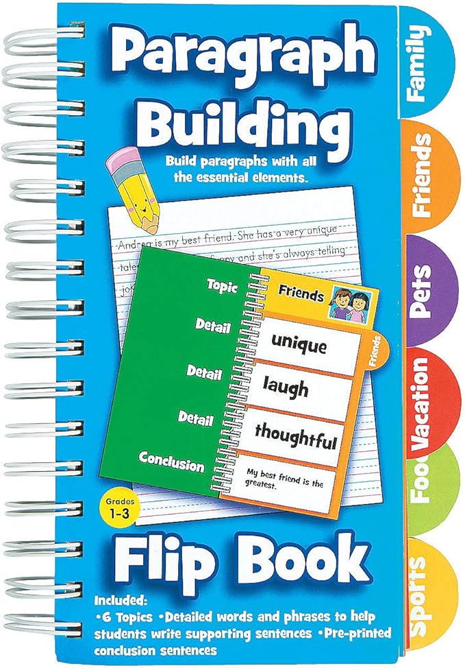 Amazon.com: Paragraph Building Flip Books - 4.25" x 8.25" | Cardboard ...