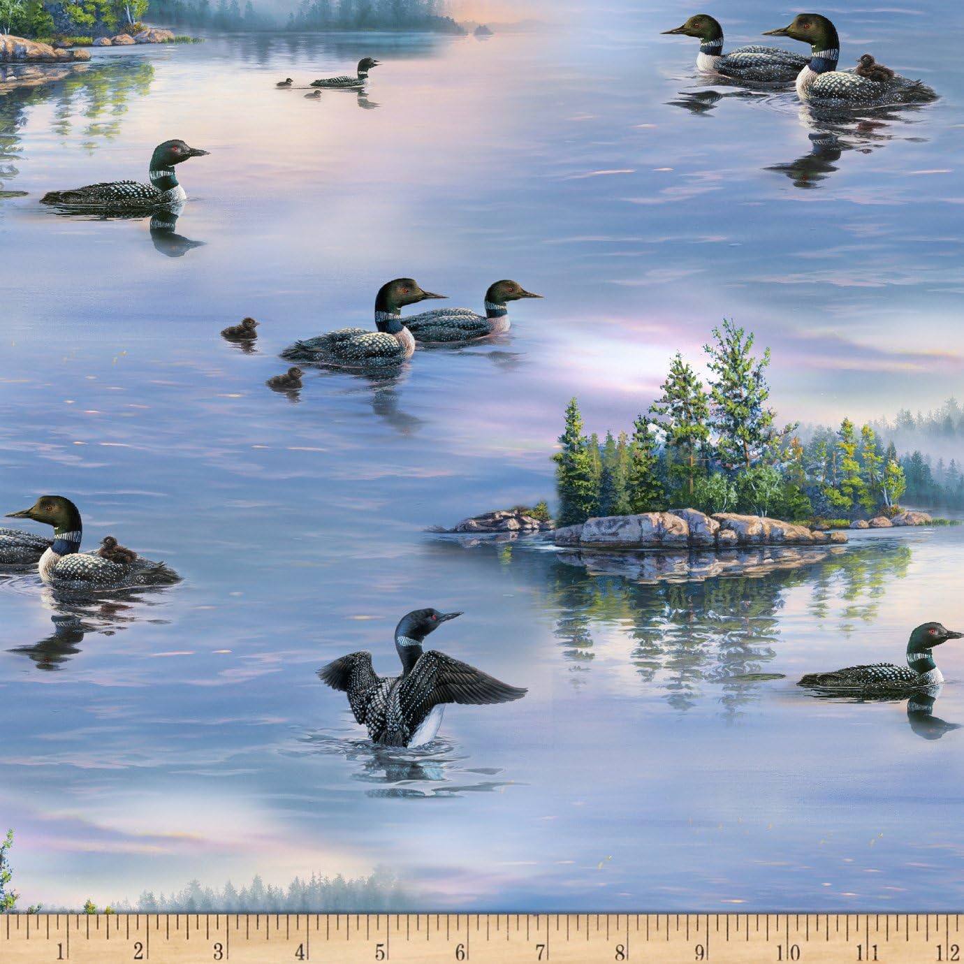 Amazon.com: Loons Lake Life Blue Fabric by The Yard : Arts, Crafts & Sewing