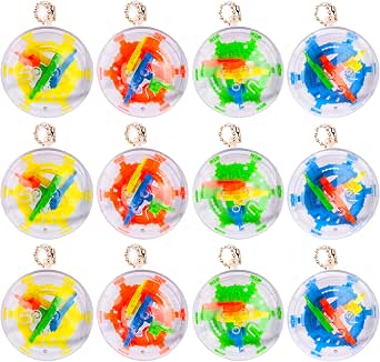 Amazon.com: ArtCreativity Maze Ball Keychains for Kids - Set of 12 ...