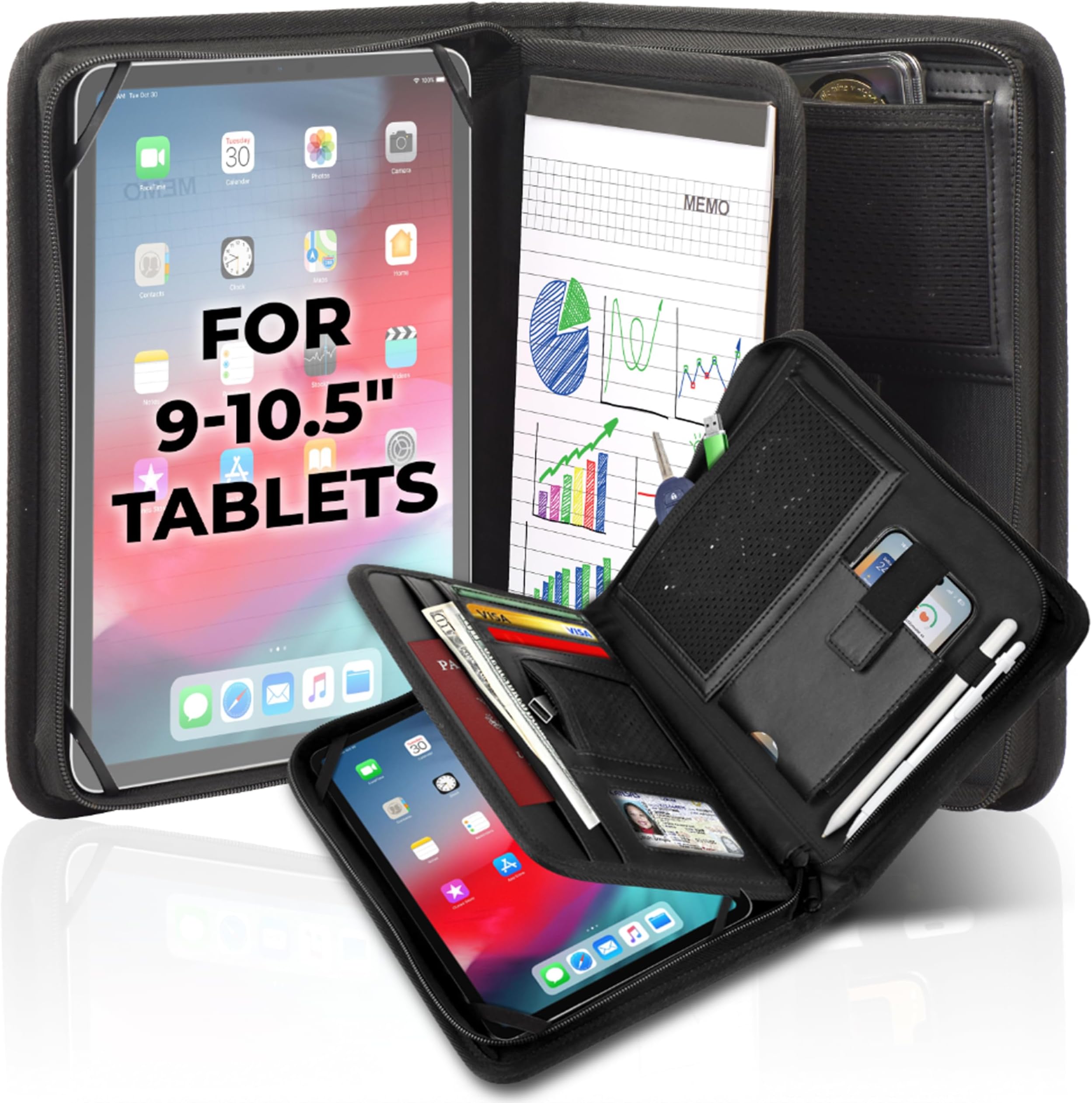 Amazon.com: KHOMO Universal Padfolio Case - Portfolio Organizer for ...