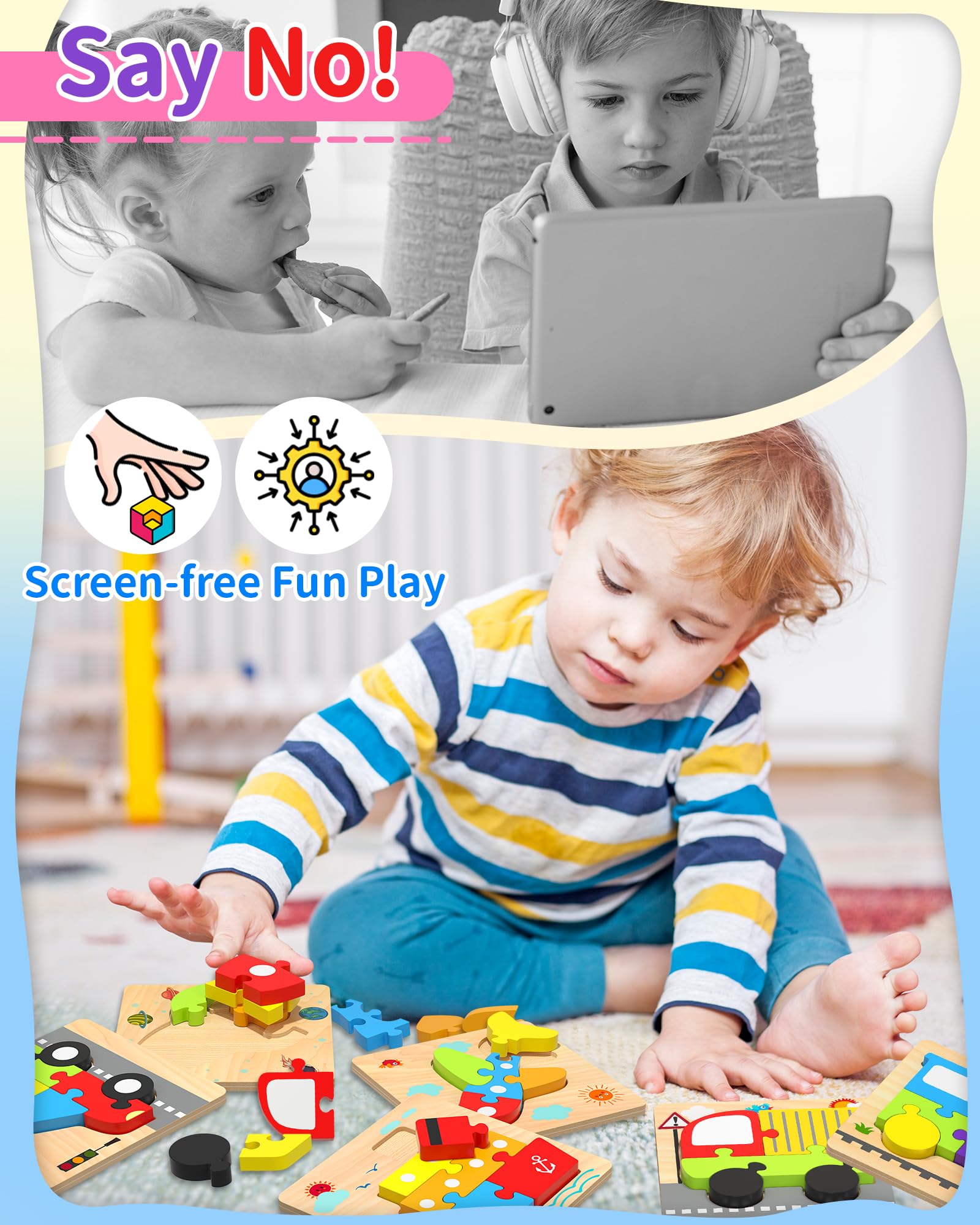 Shape Puzzles For Toddlers 142Pcs Montessori Smart Sticks, 2026 New ...