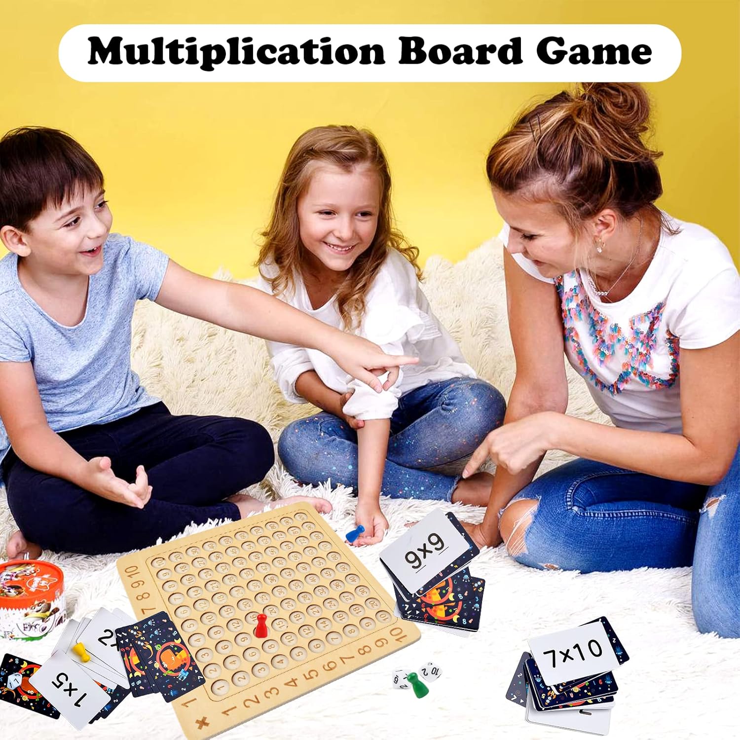 Wooden Math Multiplication Board, Multiplication Board Game Wooden ...