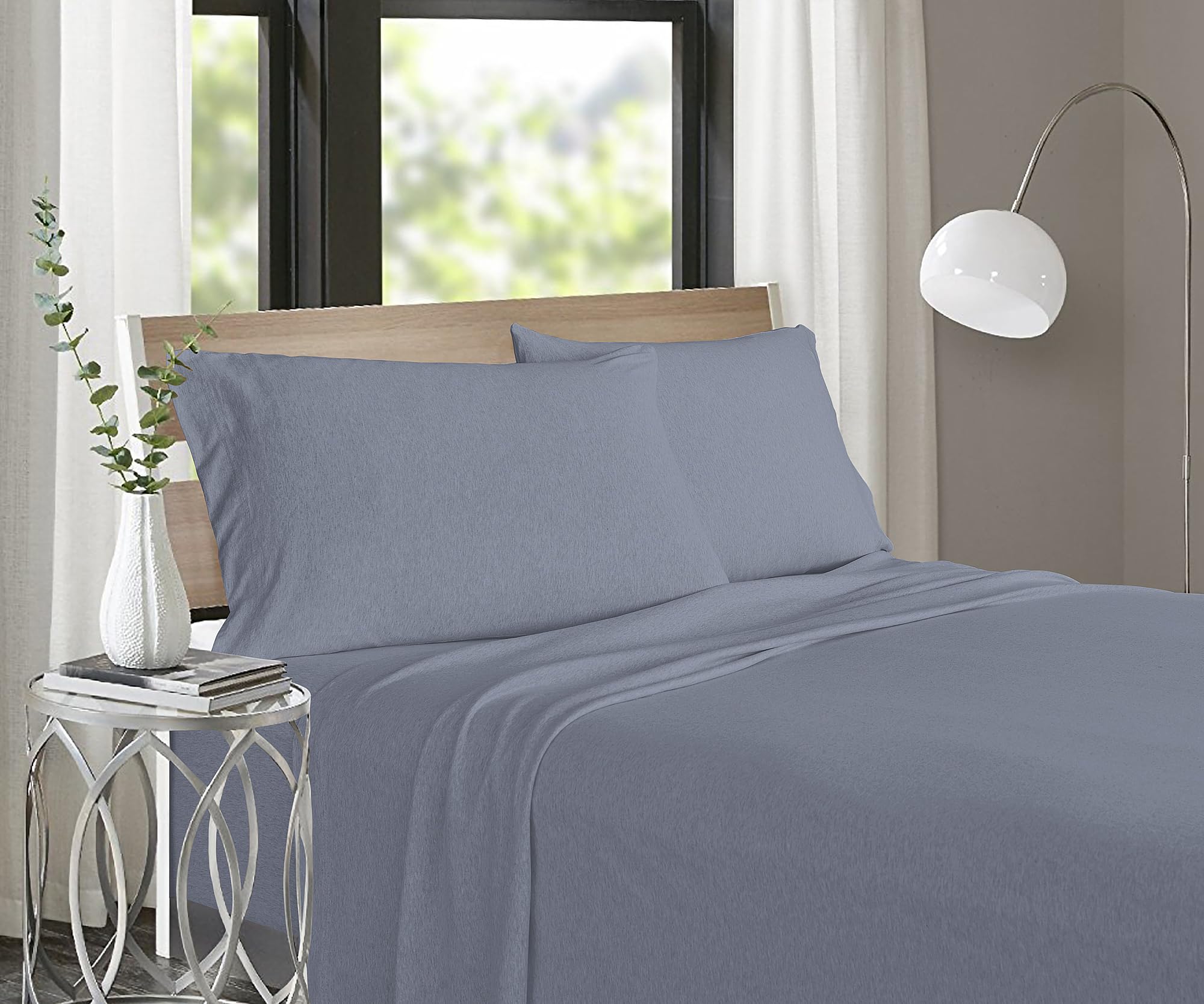 Luxury Cotton Modal Jersey Knit Sheet Set, Periwinkle, Full