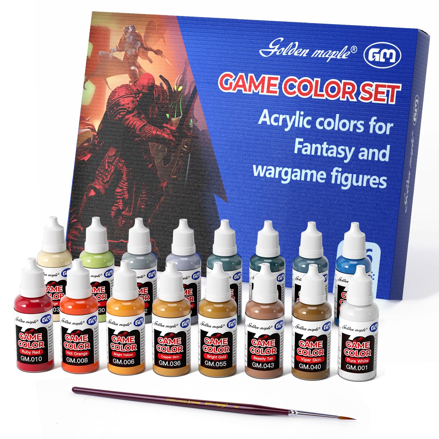 Amazon.com: Miature Paints Set - 16pcs 20ml Basic Game Colors Miniature ...