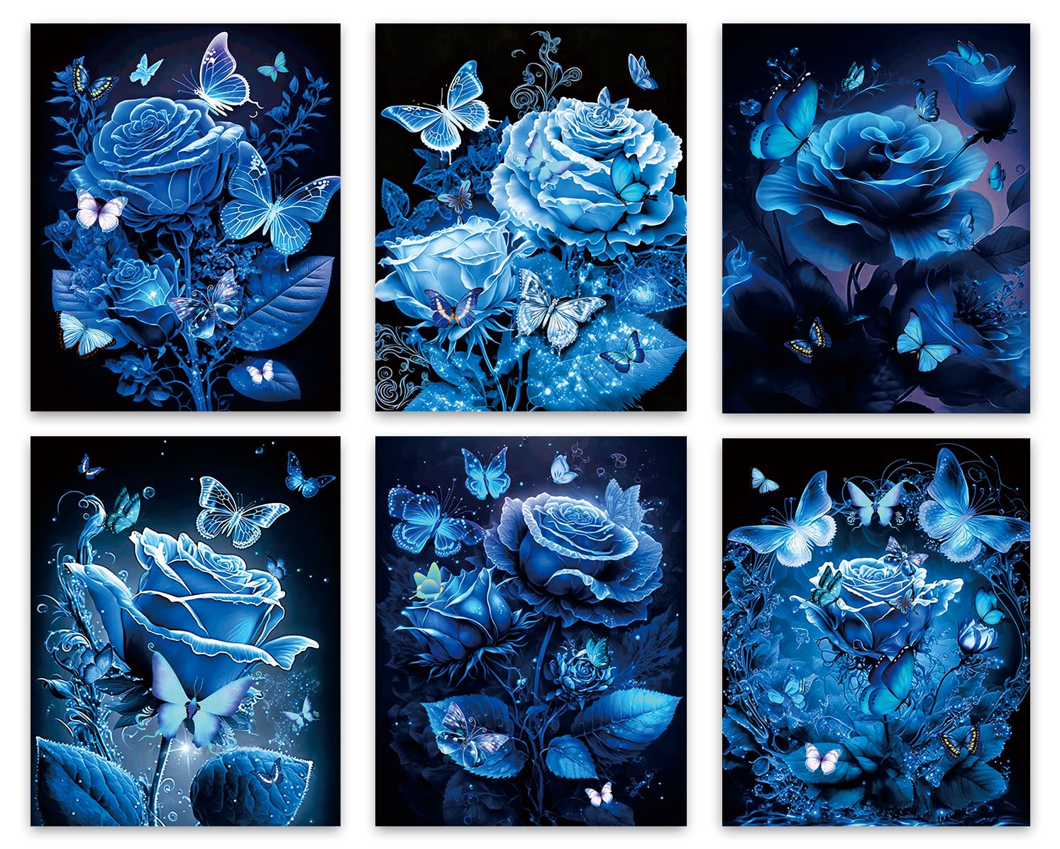 Blue Butterfly On Rose