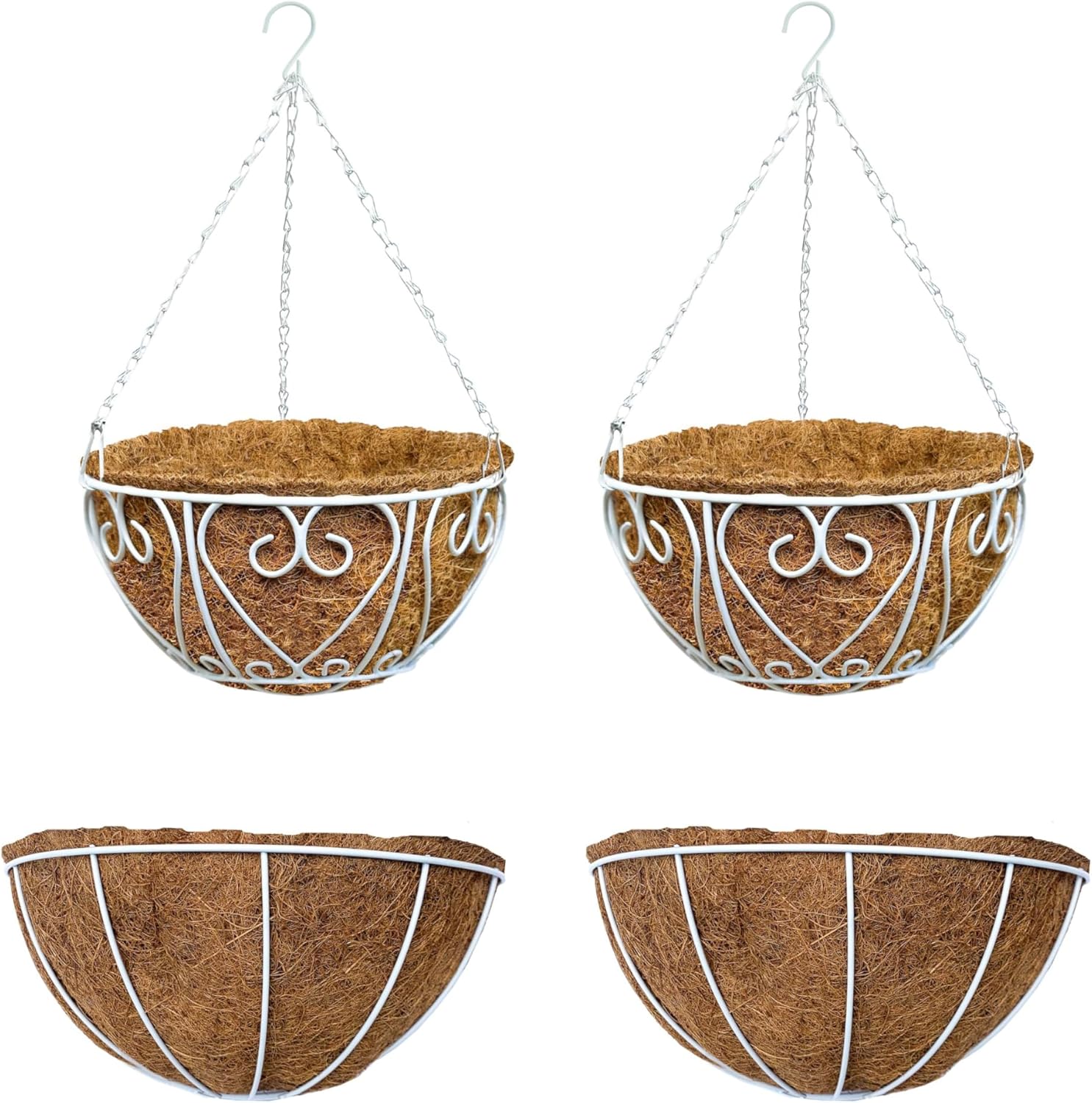 Amazon.com: LalaGreen Bundle-2 Pack,10 Inch Hanging Basket + 2 Pack,14 Inch Large Wall Planters ...