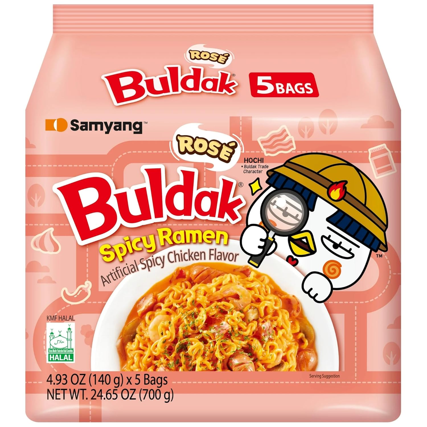 Amazon.com : Samyang Rose Buldak Spicy Ramen Noodle, Artificial Spicy ...
