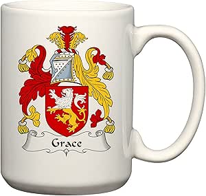 Amazon.com | Grace Coat of Arms/Grace Family Crest 15 Oz Ceramic Coffee ...