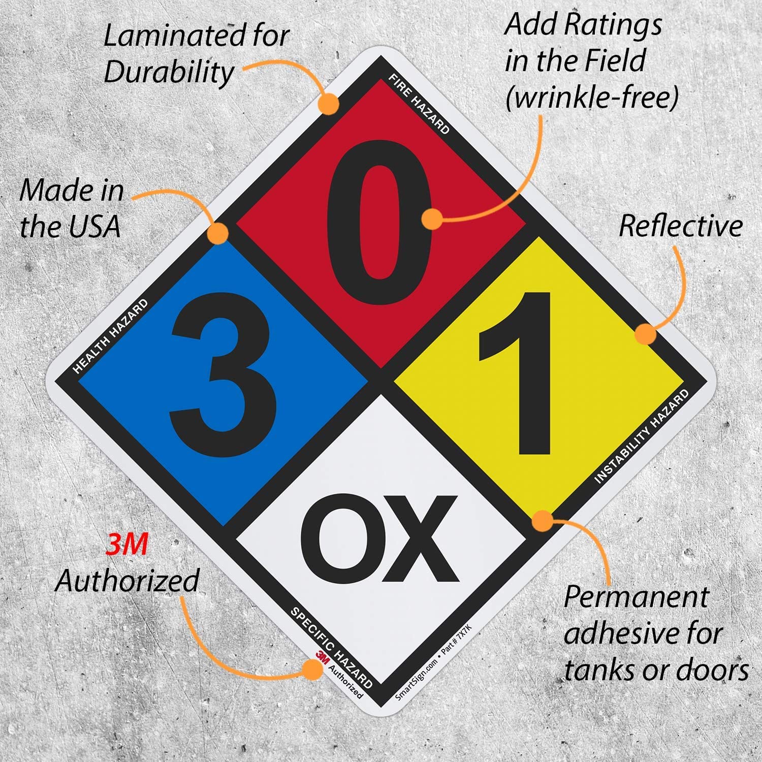 Nfpa Diamond Warning Placard NFPA Warning Argon 100SA Sign On White