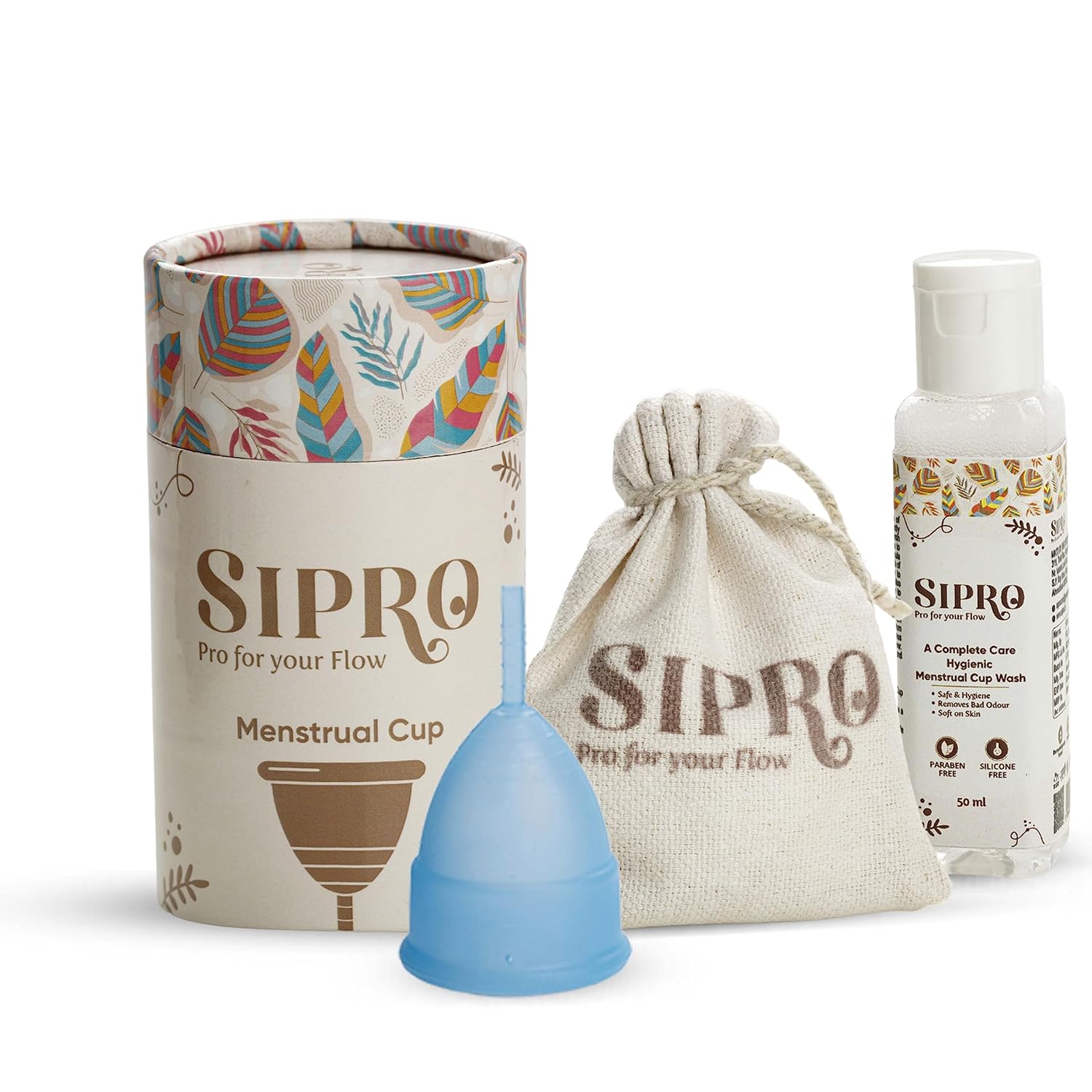 SIPRO Reusable Menstrual Cup for Women (Large-25ml) with Aloe Veera Fragrance Menstrual Cup Wash ...
