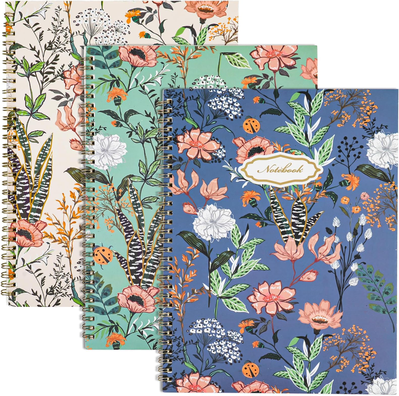 Amazon.com : Spiral Notebook - 3 Pack A5 Lined Spiral Notebook, 5.7" x ...