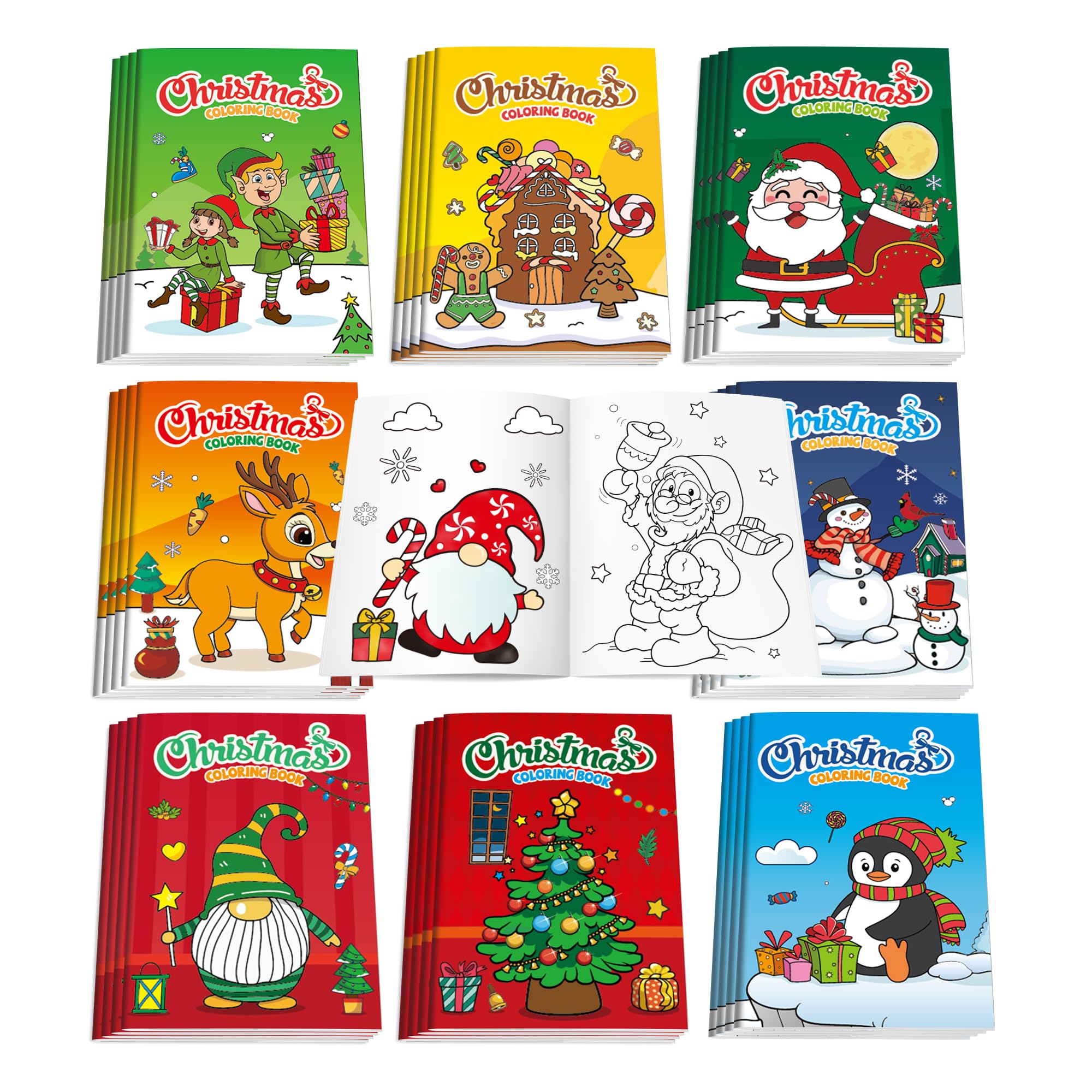 Amazon.com: D-FantiX 48Pack Christmas Coloring Book for Kids, Christmas ...