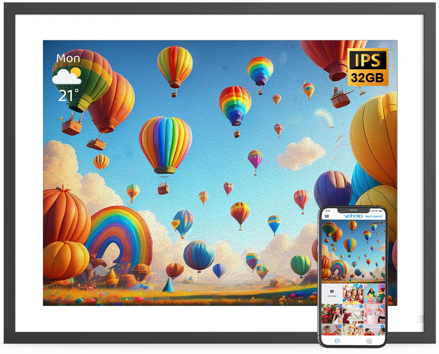 Amazon.com : Digital Picture Frame 17" Large-Digital-Photo-Frame ...