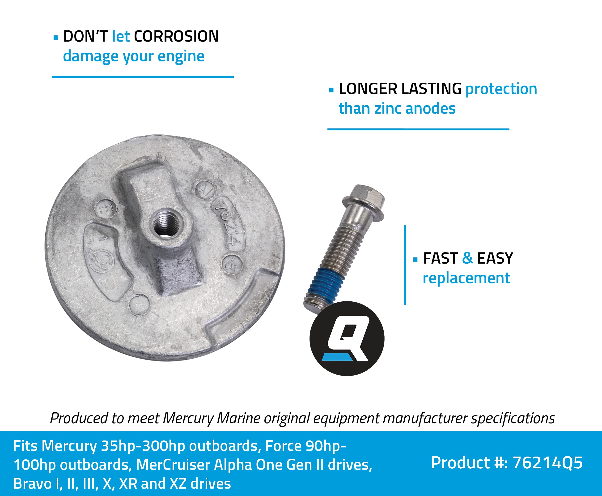 Snapklik.com : 76214Q5 Aluminum Anode Plate For Mercury Mariner Force ...